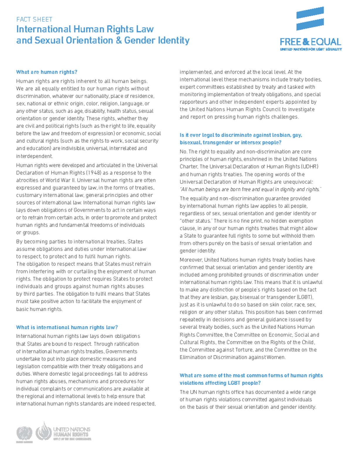 International Human Rights Law - FACT SHEET International Human Rights ...