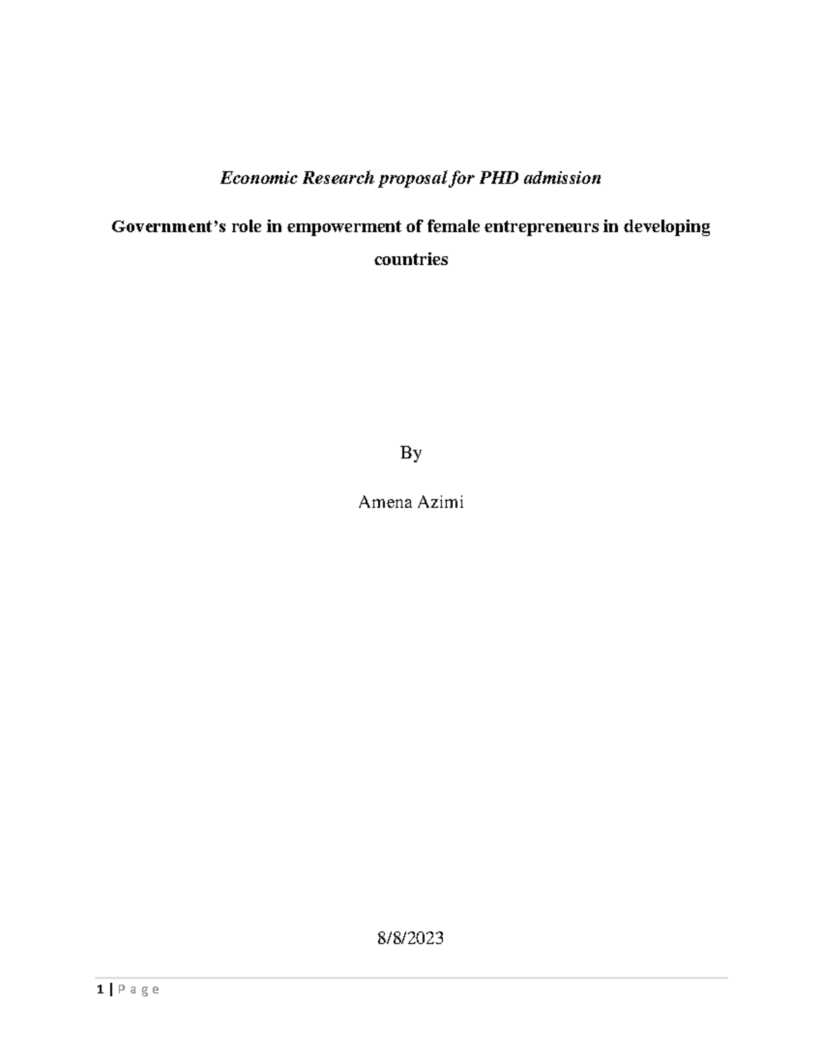 Proposal for phd DAAD - Management for enterprise - Economic Research ...