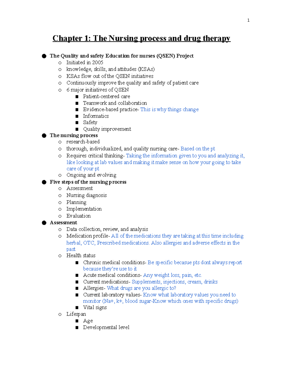 Chapter 1 the NP and drug therapy - Chapter 1: The Nursing process and ...