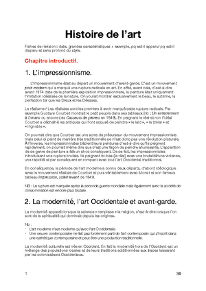 Histoire de l'art - Histoire de l’art (1940/45-1975). Plan : Partie 1. De l’œuvre au geste : A ...