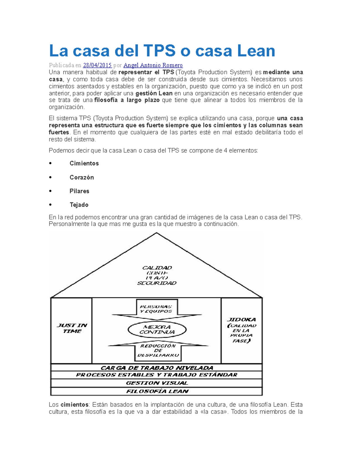 La casa del TPS o casa Lean - La casa del TPS o casa Lean Publicada en ...