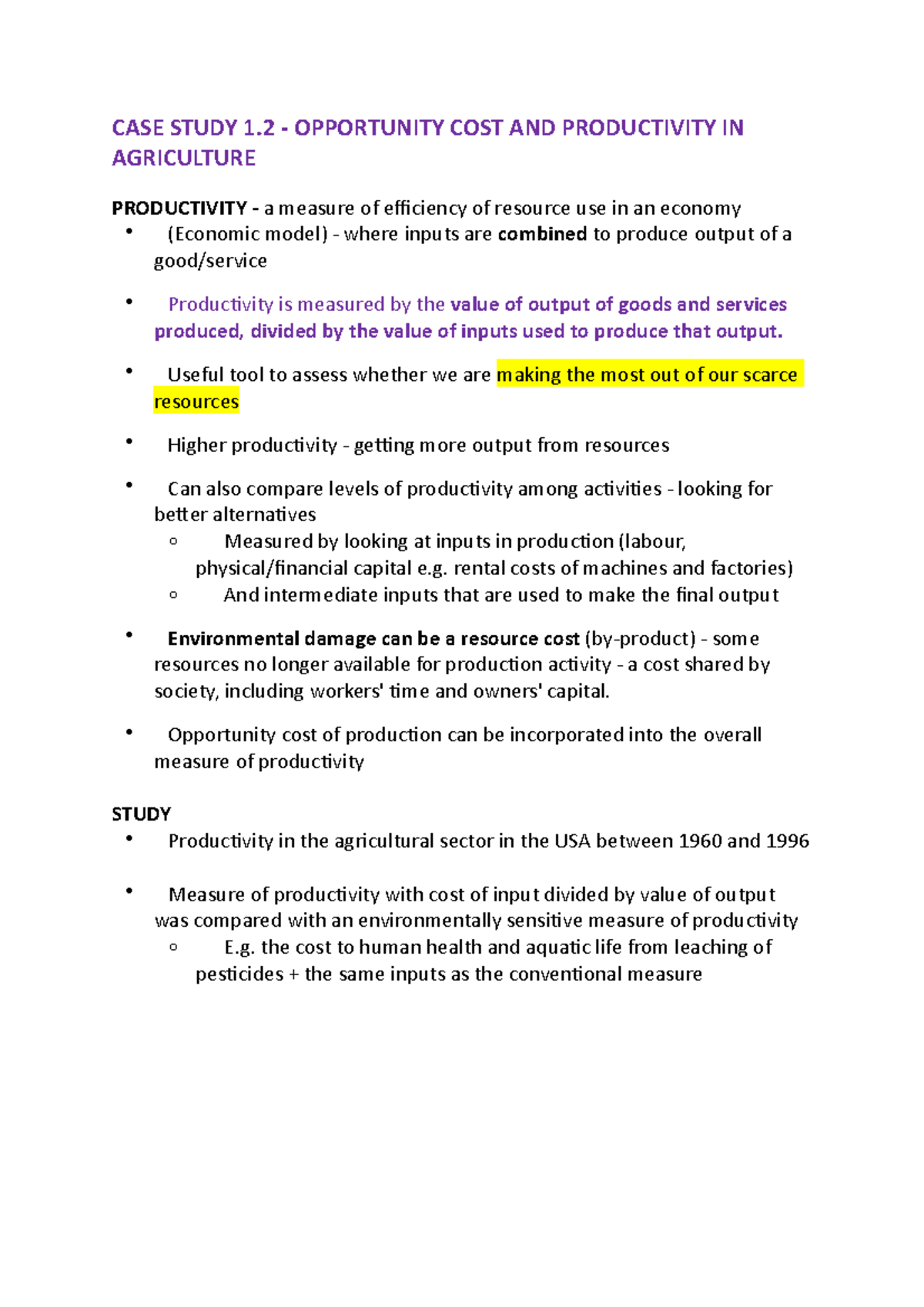Intro Micro - Case Study 1.2 - CASE STUDY 1 - OPPORTUNITY COST AND ...