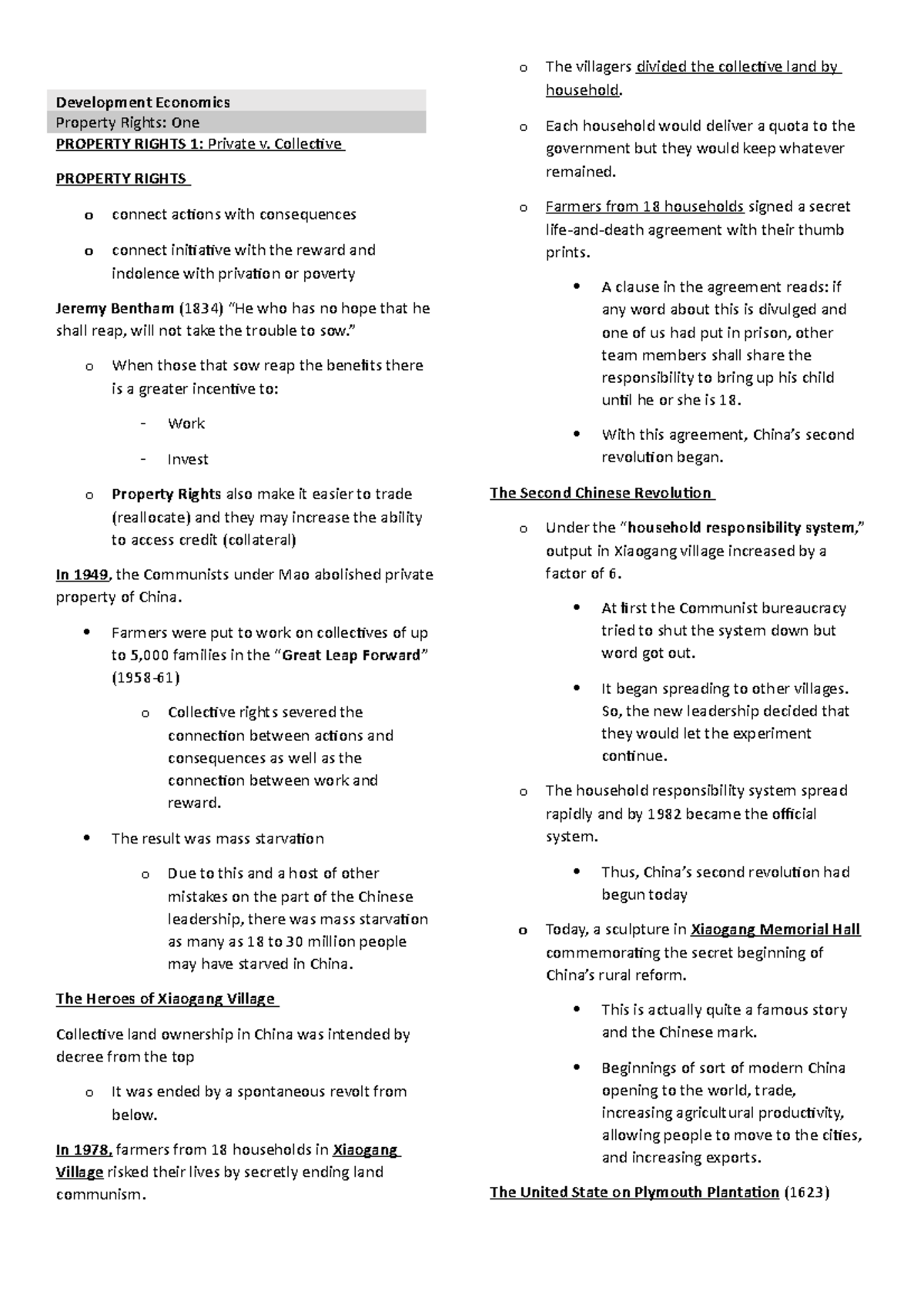 Development Economics, Property Rights - Development Economics Property ...