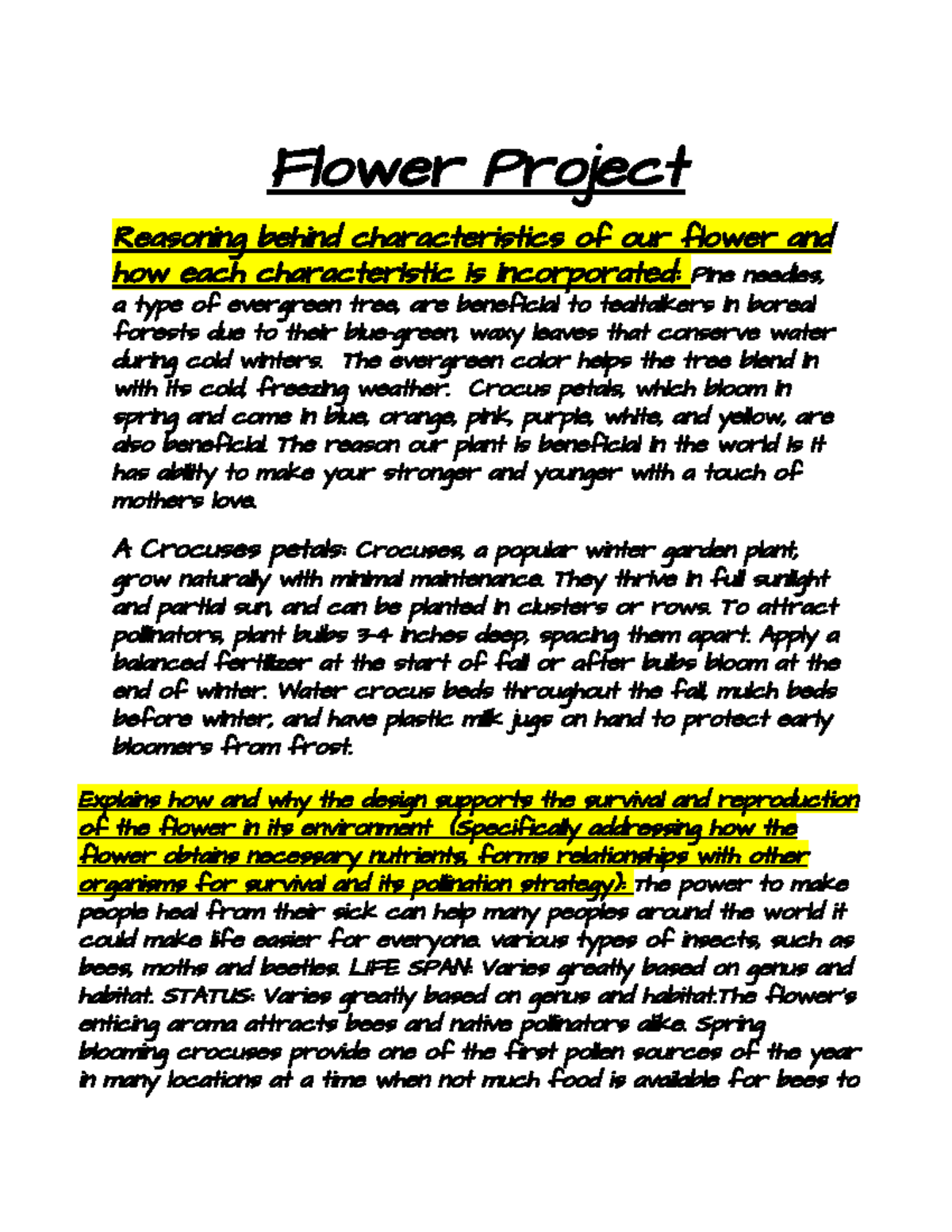 Flower Project Kajdra,Katrell - Flower Project Reasoning behind ...