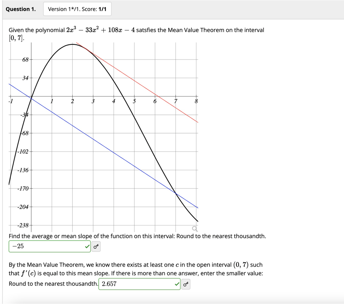 Stewart 4 - Question 1. Version Score: Given the polynomial 2x 3 33x2 2 ...