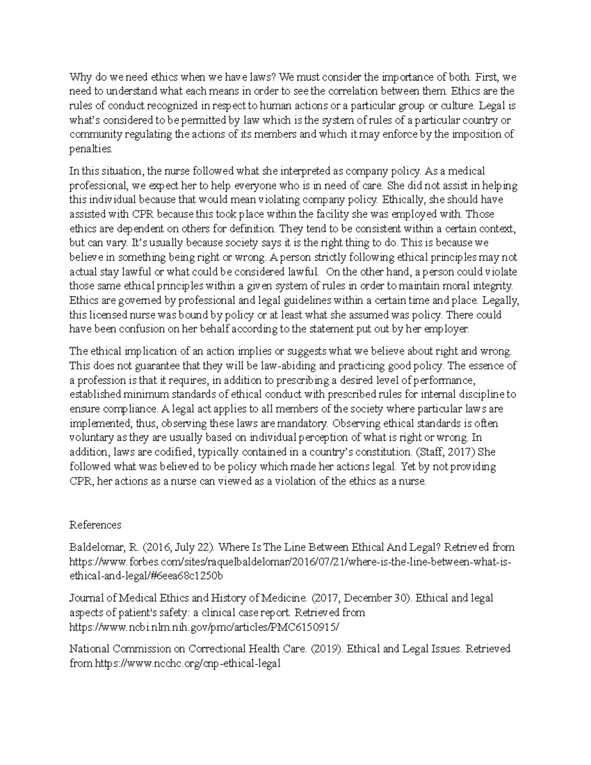 Week 3 Discussion - weekly post - Why do we need ethics when we have ...