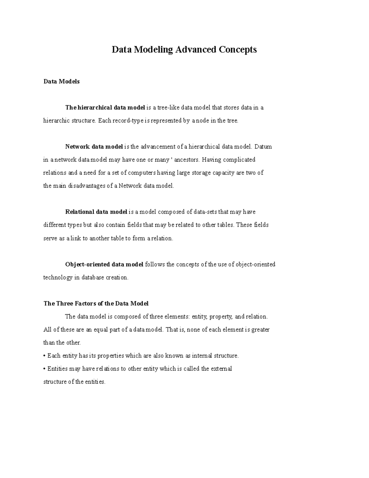 Data Modeling Advanced Concepts - Each record-type is represented by a ...