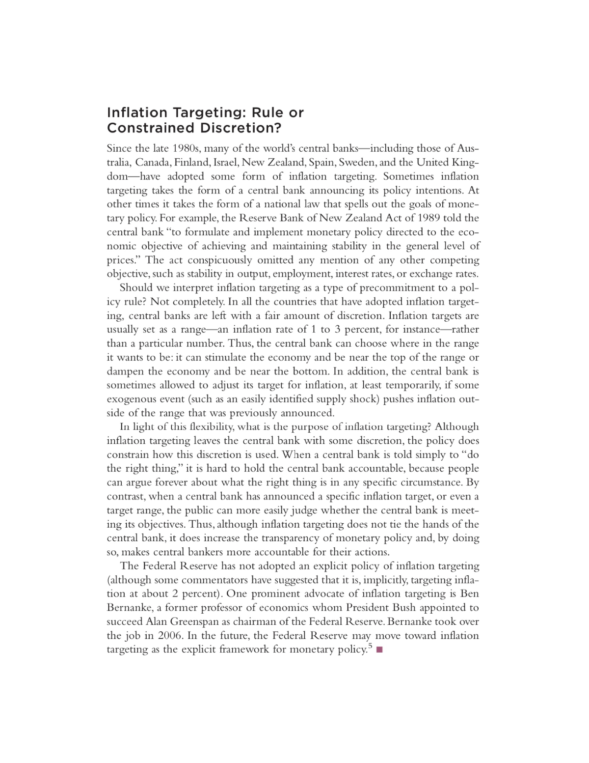 Inflation Targeting- Rule or Constrained Discretion - MACRO ECONOMICS ...