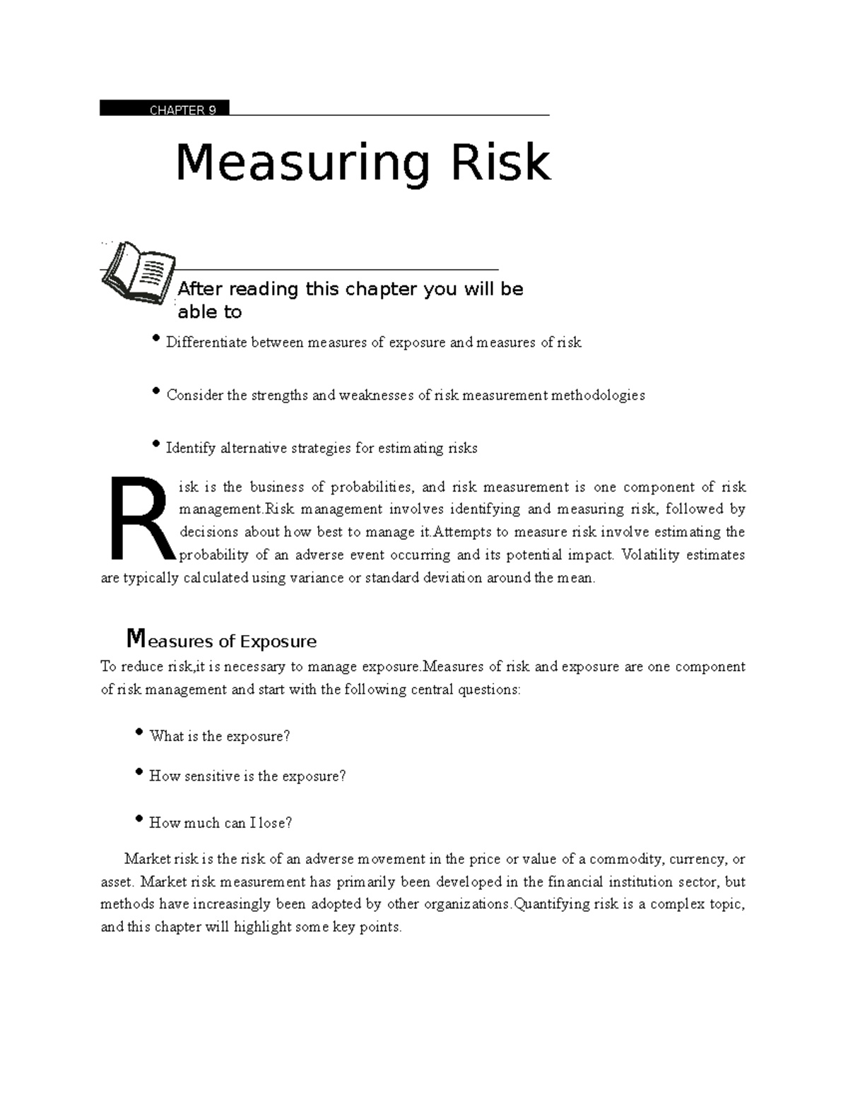 Measuring Risk - Measuring Risk Differentiate between measures of ...