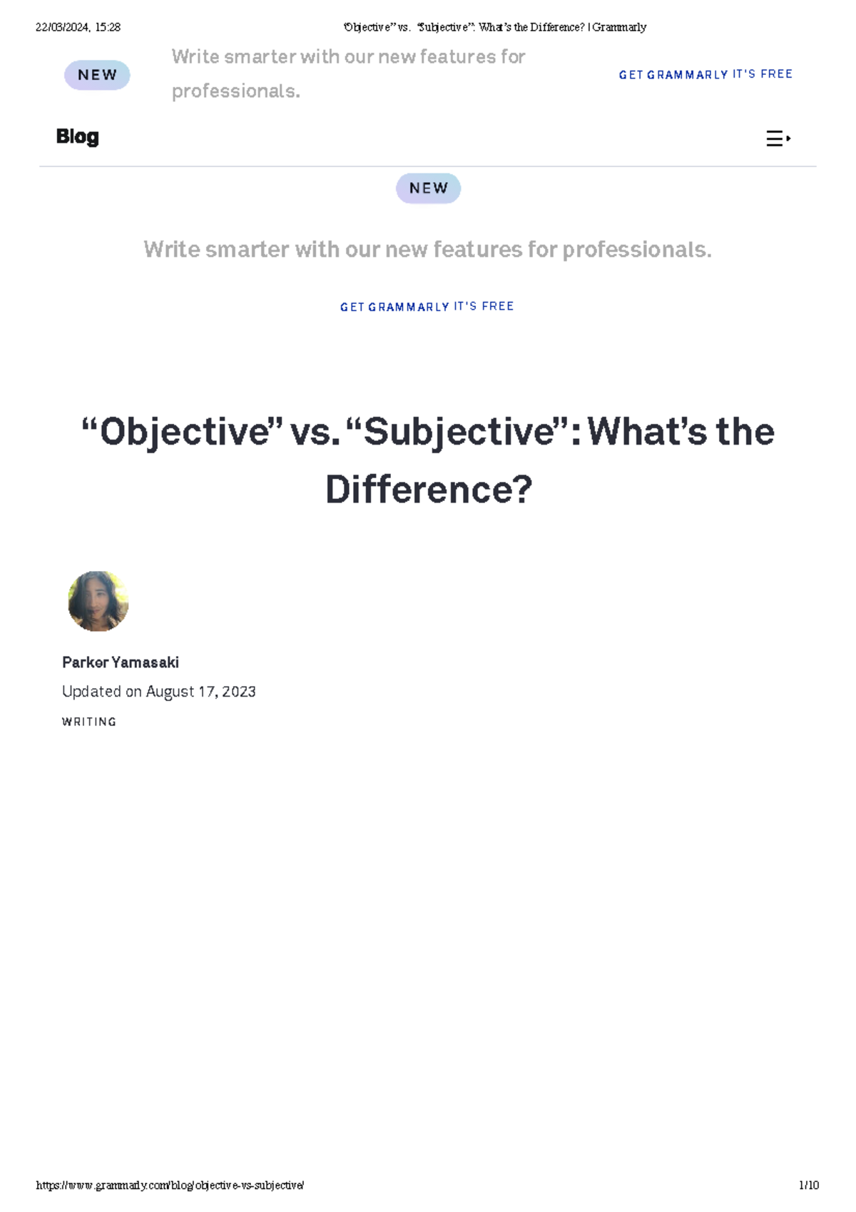 “Objective” vs. “Subjective” What’s the Difference Grammarly ...
