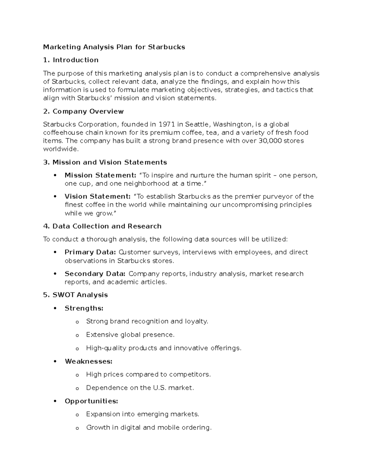 Marketing Analysis - Introduction The purpose of this marketing ...