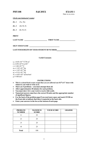 PHY108 Lab ES3 - The lab of ES3 - Physics Laboratory Report PHY 158 EC3 ...