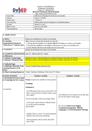 DLP-Sample 2 - Lesson Plan in Teaching Science - Republic of the ...