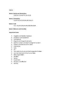 AP 1 Bullets Test 2 - review sheet for first test AP1 - TEST 2 MOLLOY ...