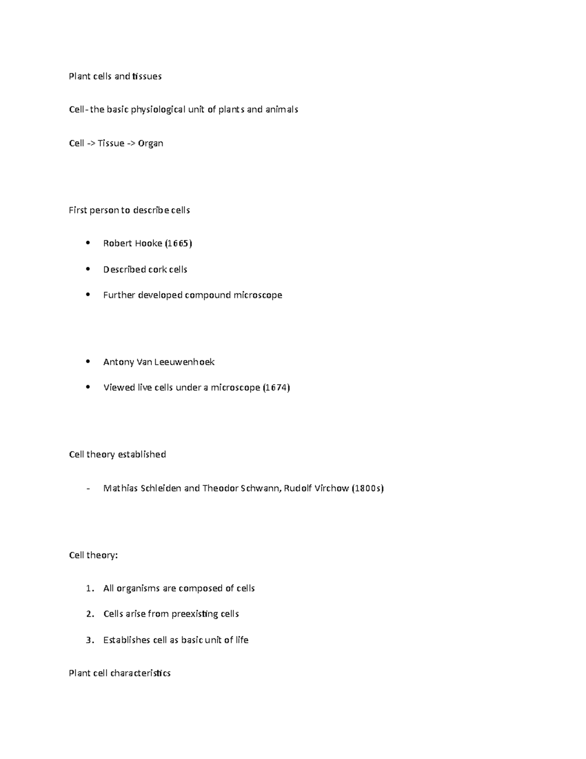 Plant science 2 - Goes over the cells and types of tissues - Plant ...