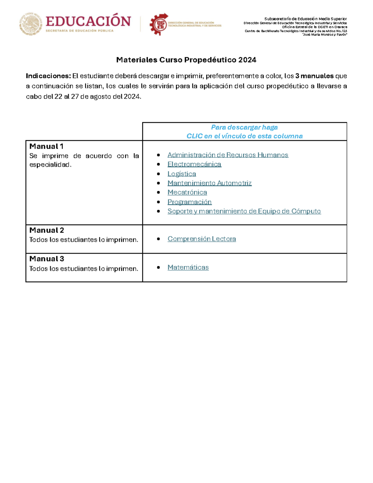 Propedeuitco 2024 material - Subsecretaría de Educación Media Superior ...