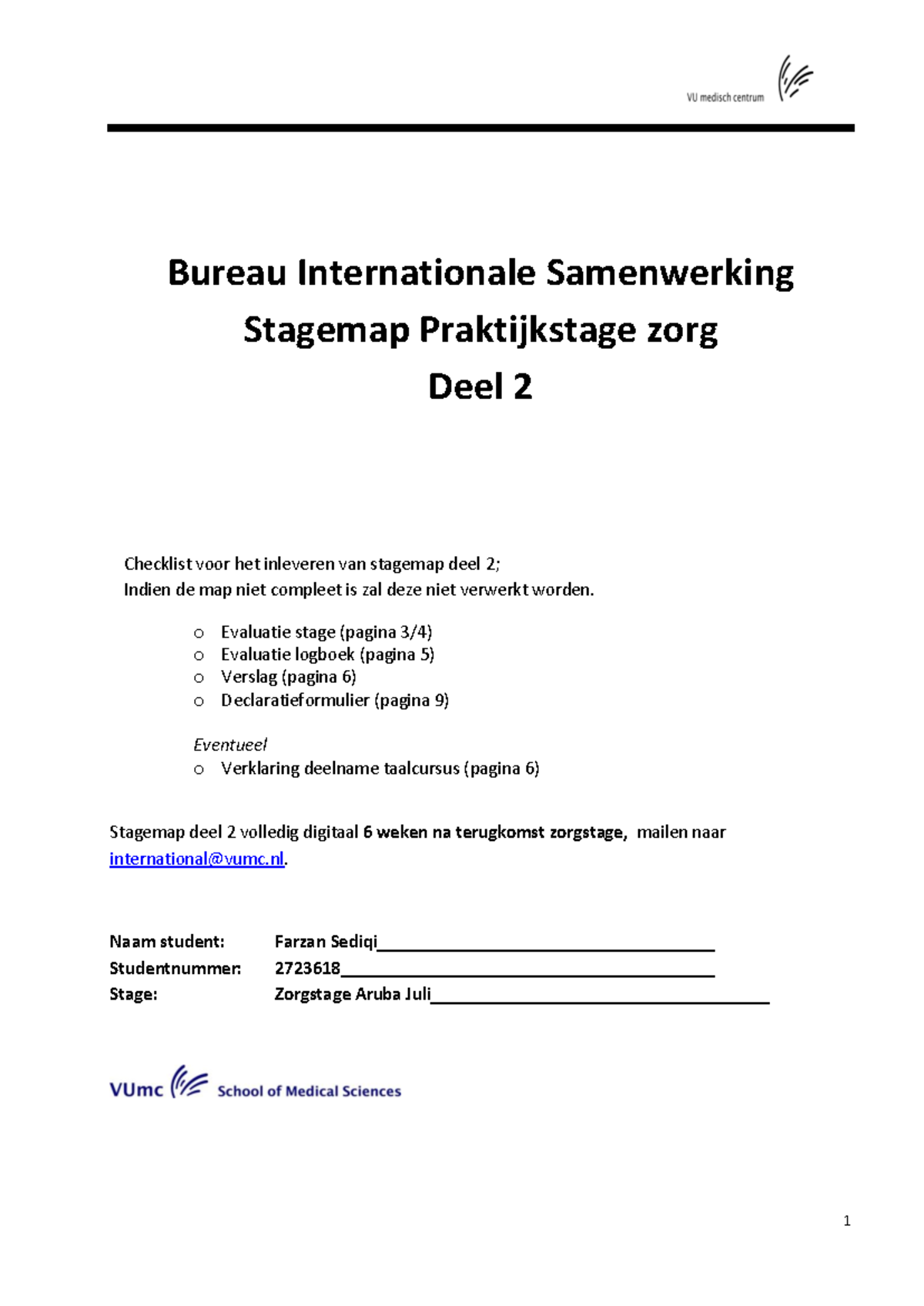 PSZ Stagemap deel 2 - Bsbanaa - Bureau Internationale Samenwerking Stagemap Praktijkstage zorg ...