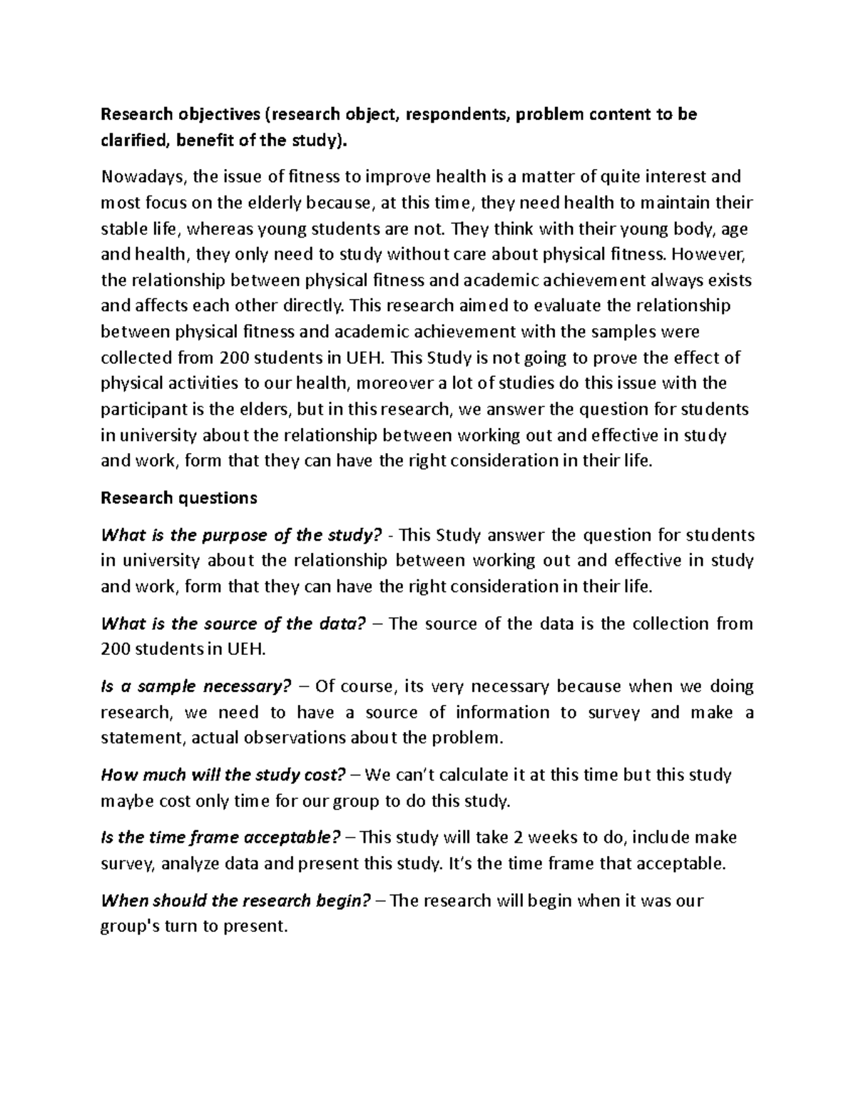 Research-objectives - Research objectives (research object, respondents ...