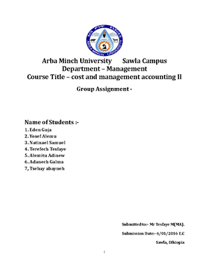 cost allocation - CHAPTER THREE PROCESS COSTING SYSTEM Aims and ...