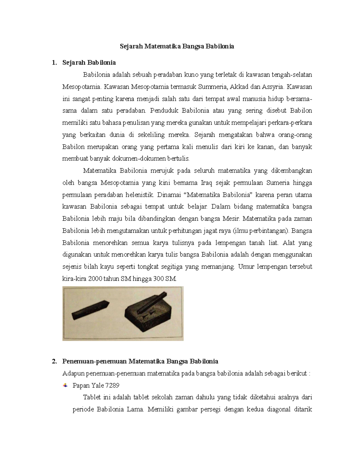 Sejarah Matematika Bangsa Babilonia - Sejarah Matematika Bangsa ...