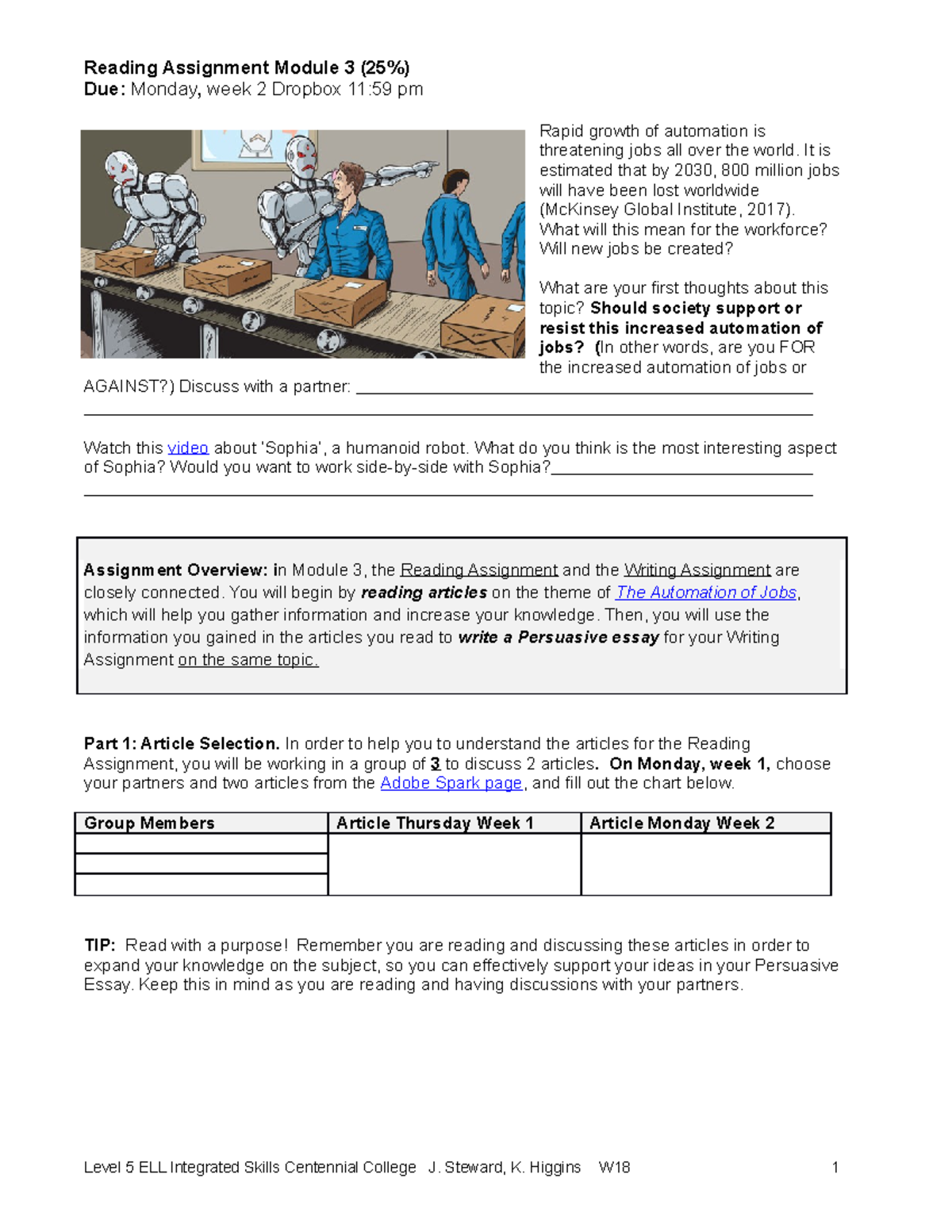 Article 1.Reading Assignment Module 3.W18 - Due: Monday , week 2 ...