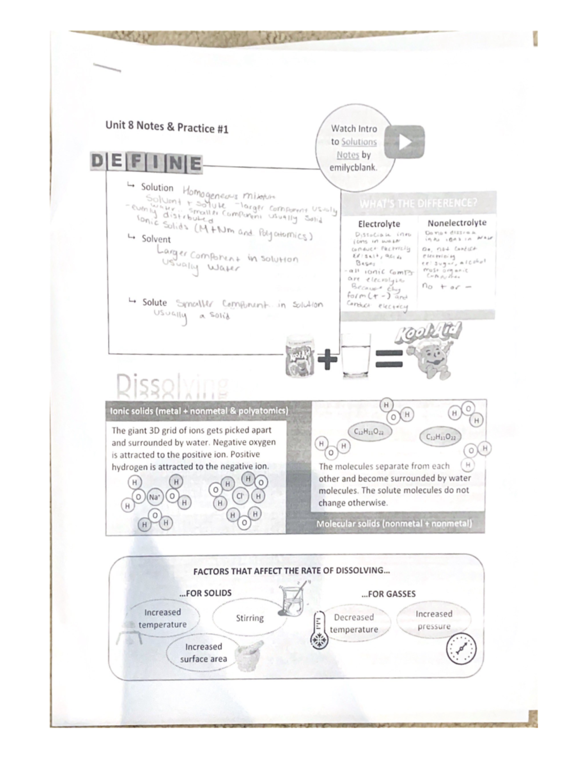 Unit 8 Notes & Practice #1 - Unit 8 Notes Practice Watch Intro to ...