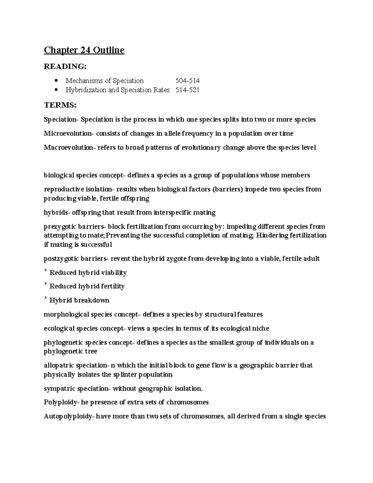 Chapter 24 Outline - Chapter 24 Outline READING: Mechanisms of ...