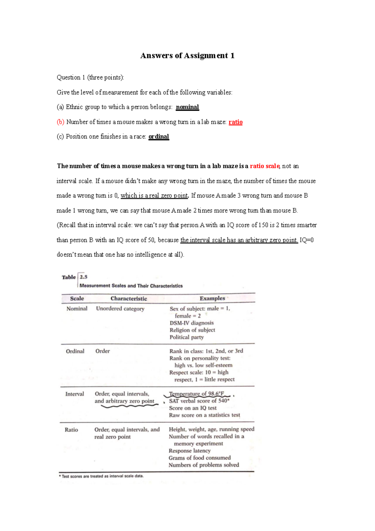Educational statistics - Answers+of+Assignment+1 - Answers of ...