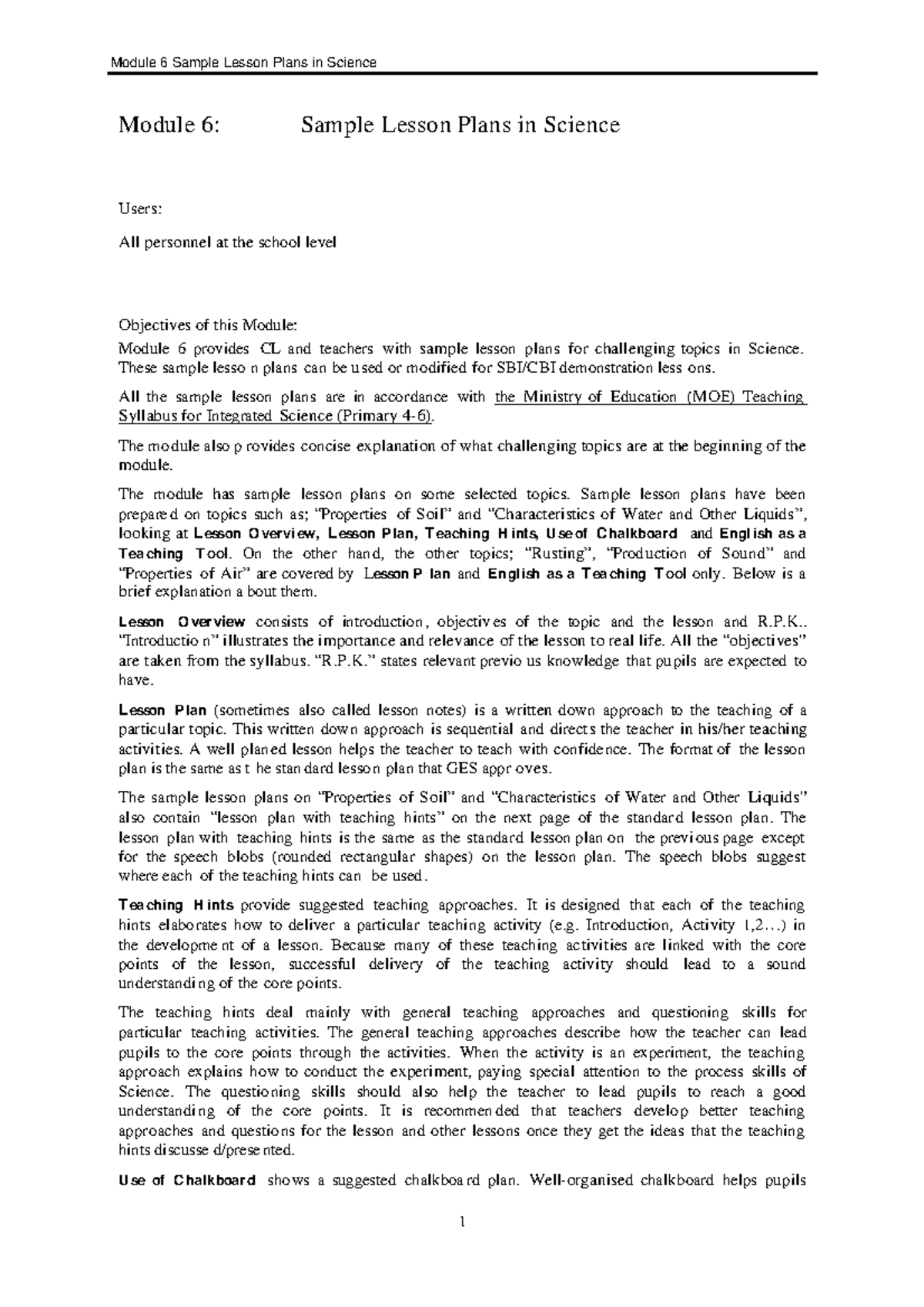 Module 6 main content - Module 6: Sample Lesson Plans in Science Users ...