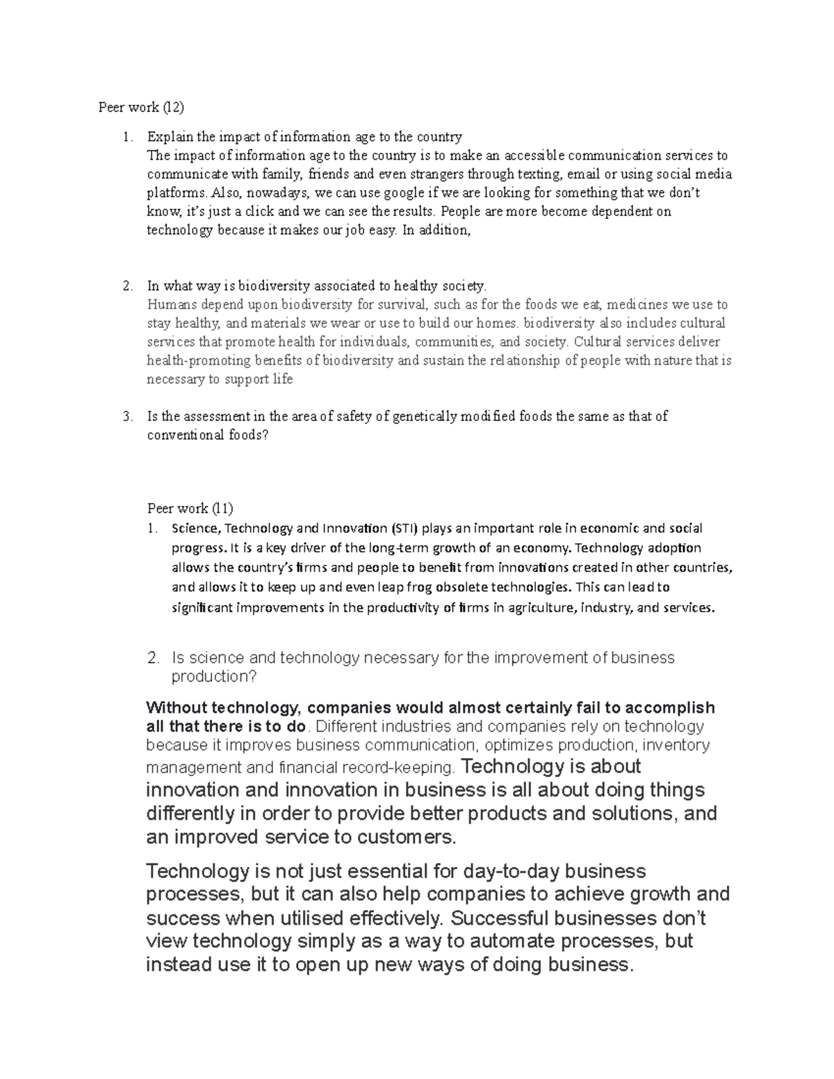 Module 3 peerwork - assignment - Peer work (l2) Explain the impact of ...