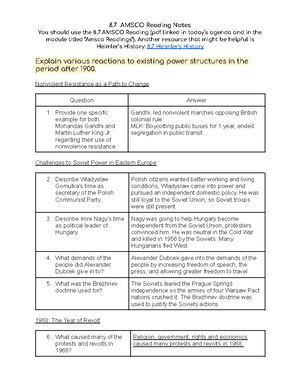 5.2 Reading Notes - 5 AMSCO Reading Notes You should use the 5 AMSCO ...