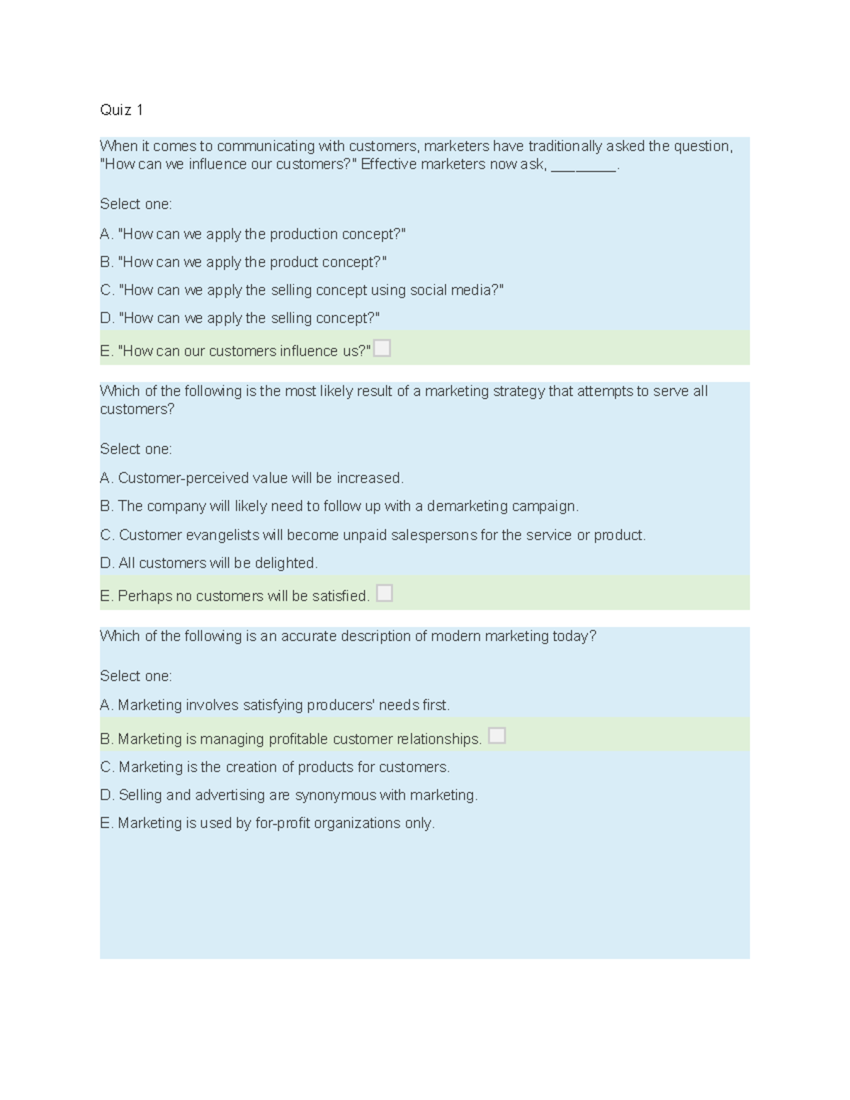 Mark-quizzes-1 - quiz examples - Quiz 1 When it comes to communicating ...