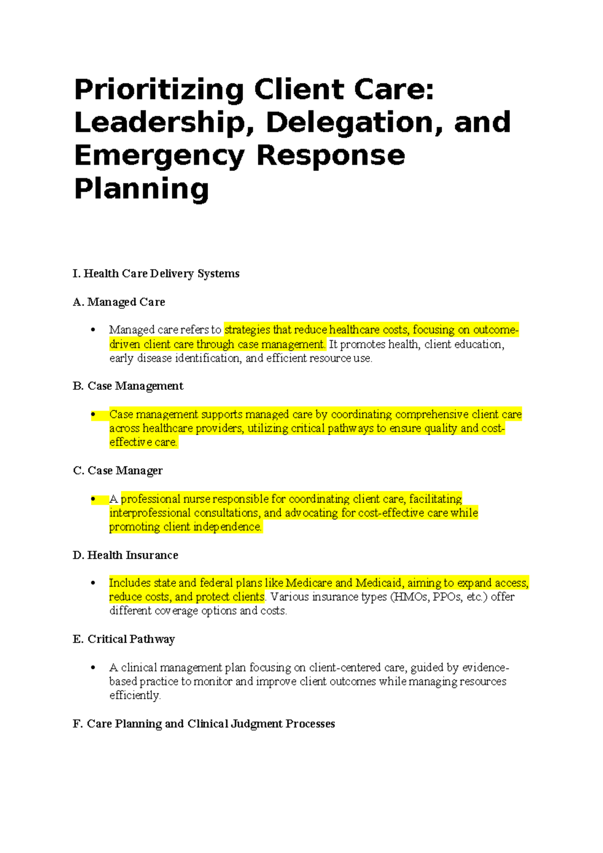 Nclex Prioritizing Client Care Leadership, Delegation - Prioritizing ...