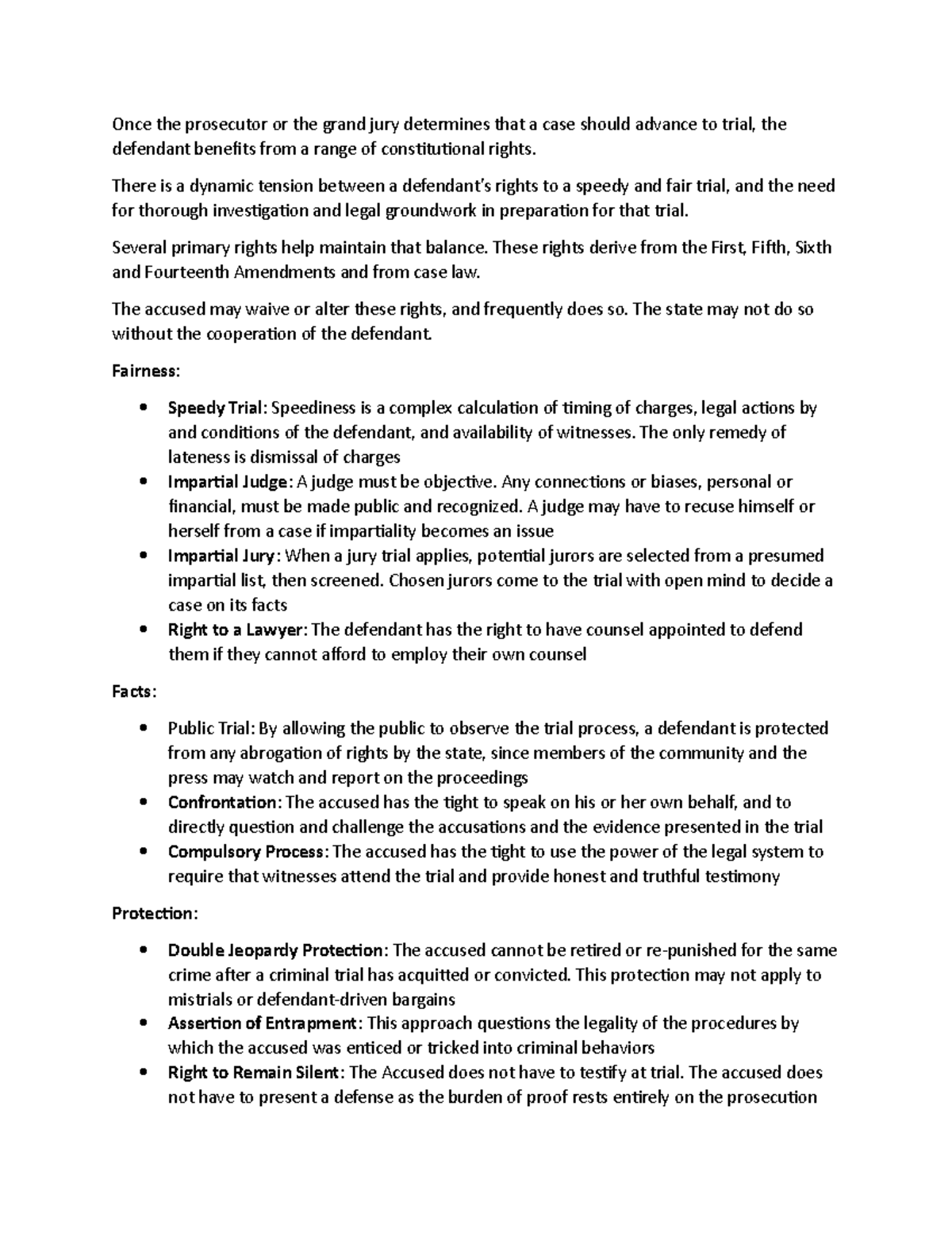 Rights at Trial - Once the prosecutor or the grand jury determines that ...