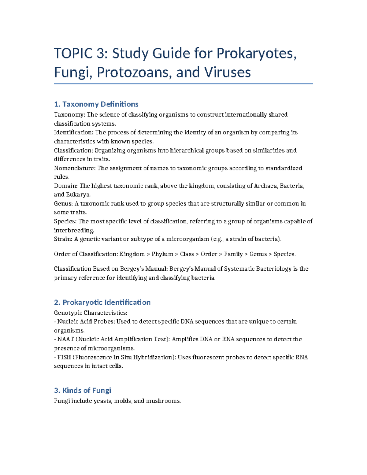 Study Guide Topic 3: CHP 10,12,13 - TOPIC 3: Study Guide for ...