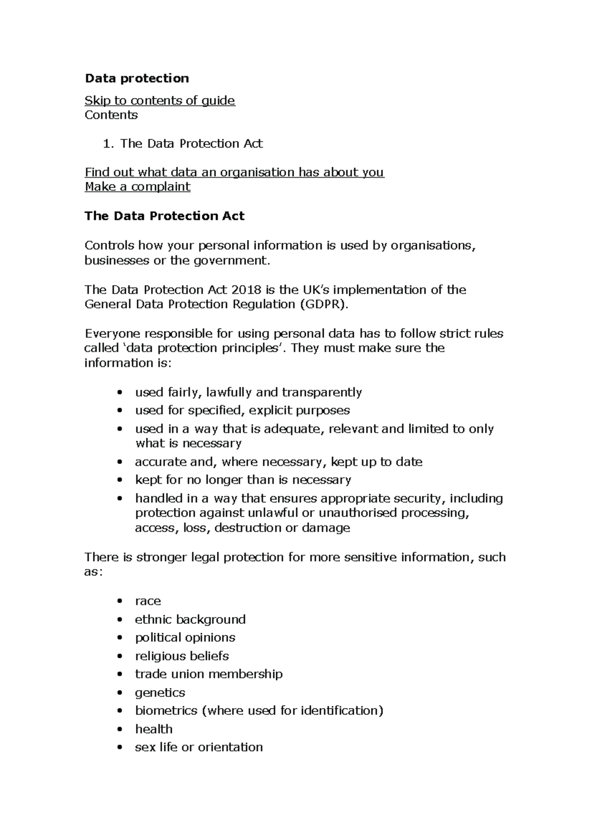 Data protection - The Data Protection Act 2018 is the UK’s ...