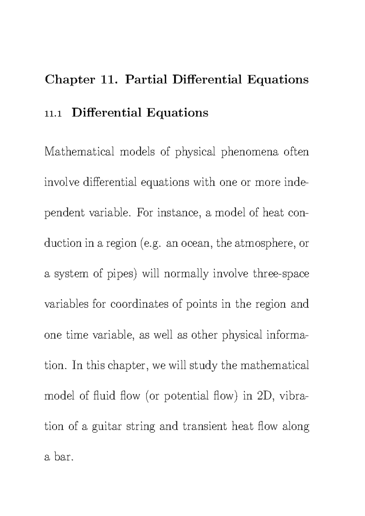 Chapter 11 - MA1505 - Chapter 11. Partial Differential Equations 11 ...