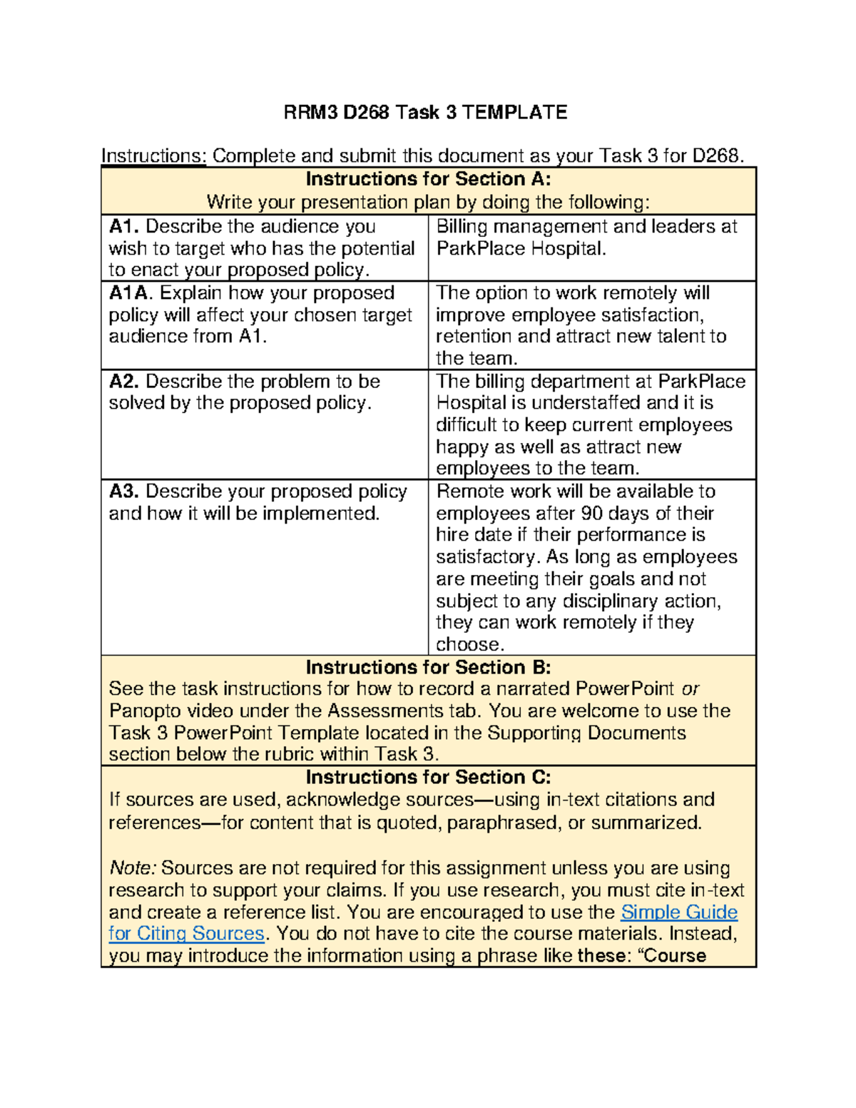 RRM3 D268 Task 3 Complete - RRM3 D268 Task 3 TEMPLATE Instructions ...