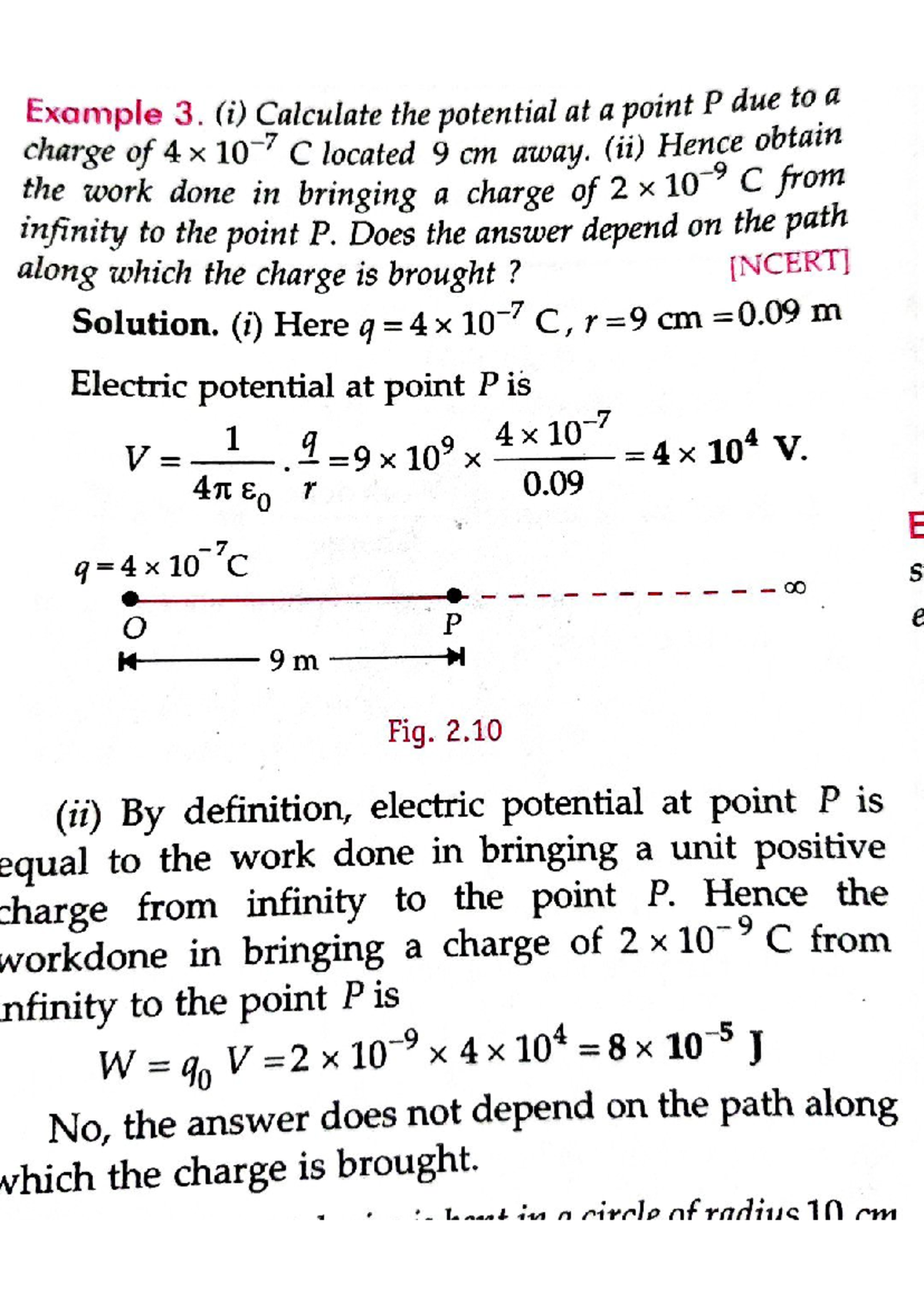 Chapter 2 ( Electrostatics ) - Example 3. (i) Calculate the potential ...