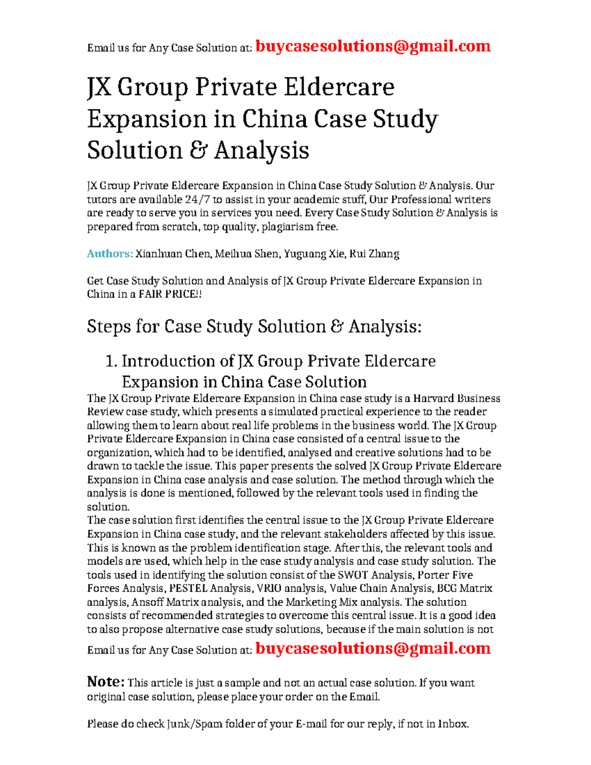 JX Group Private Eldercare Expansion in China Case Study Solution Analysis - Our tutors are ...