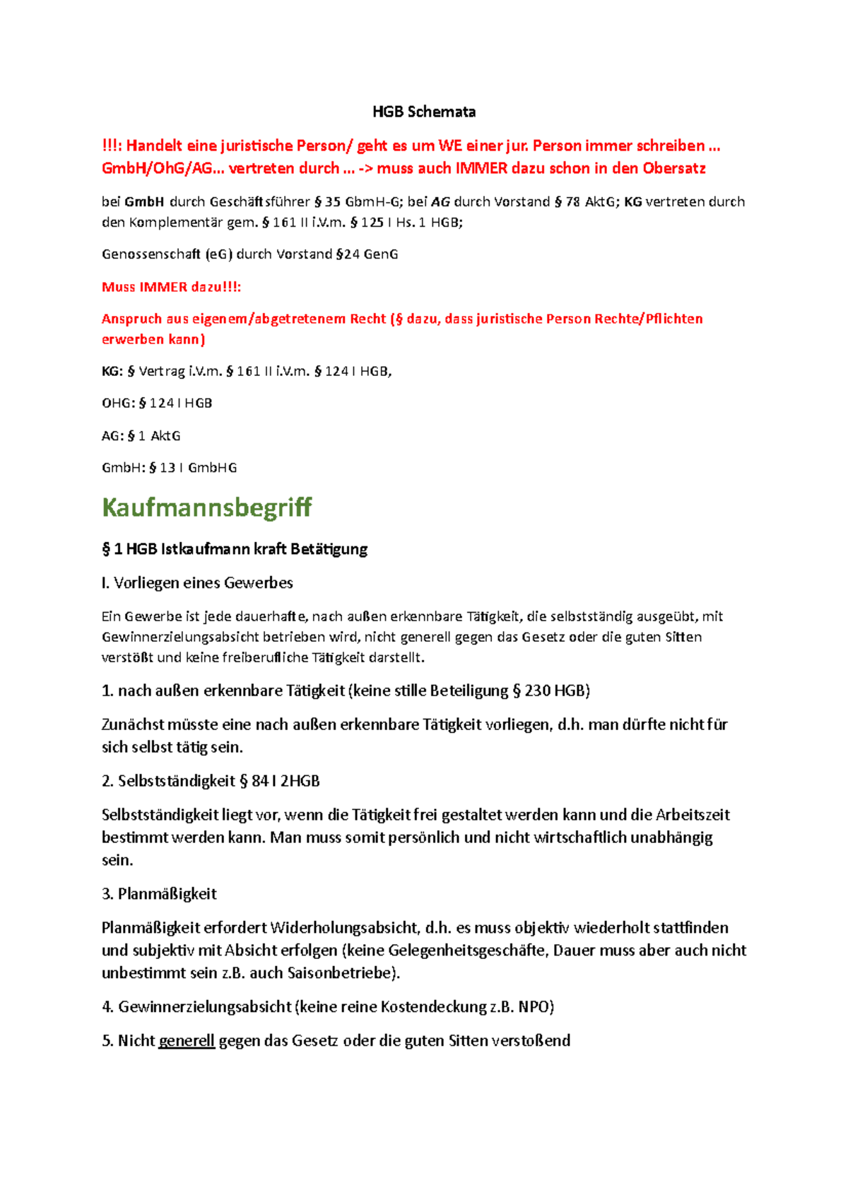 HGB Schemata neu - HGB Schemata !!!: Handelt eine juristische Person ...