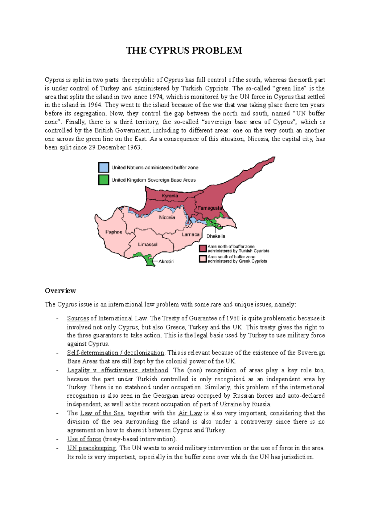 The cyprus problem and the uneasy quest for a deferal settlement - THE ...