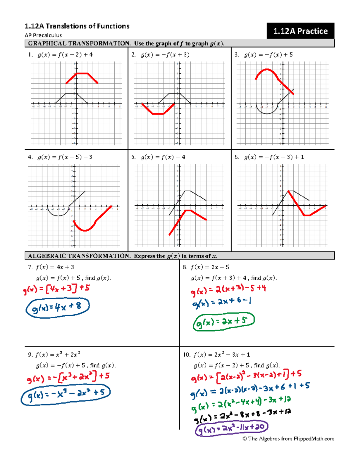 Homework AP Clasroom - © The Algebros from FlippedMath 1. 1 2A ...
