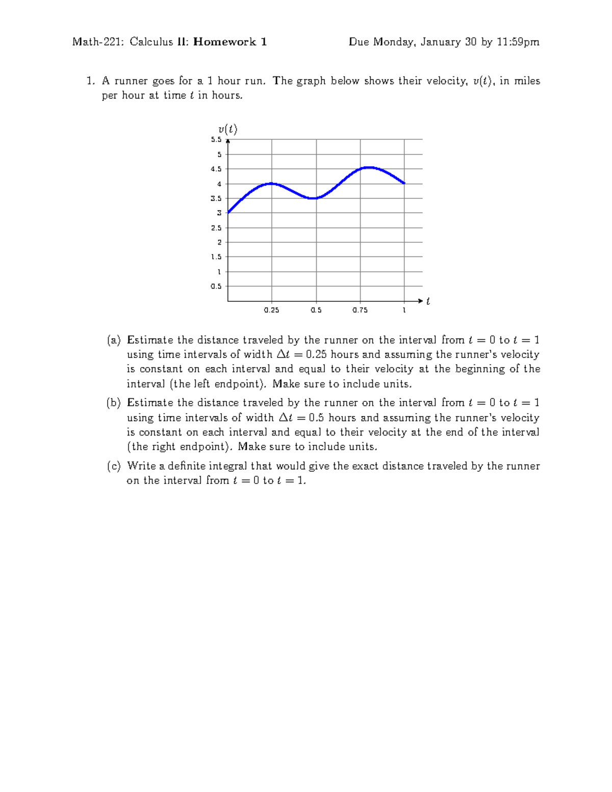 221 S23 HW1 - Practice worksheets - Math-221: Calculus II: Homework 1 ...