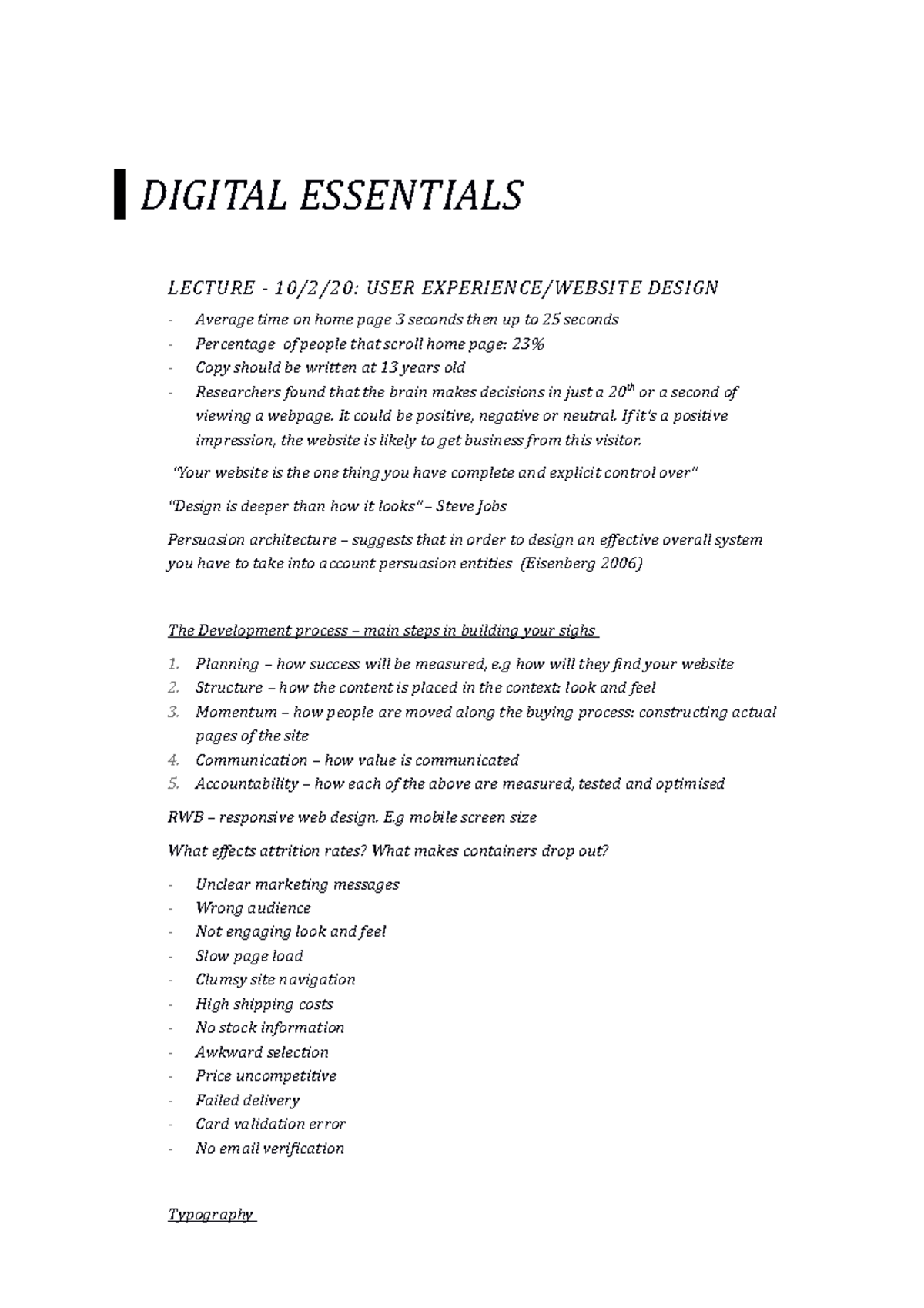 Digital essentials - DIGITAL ESSENTIALS LECTURE - 10/2/20: USER ...