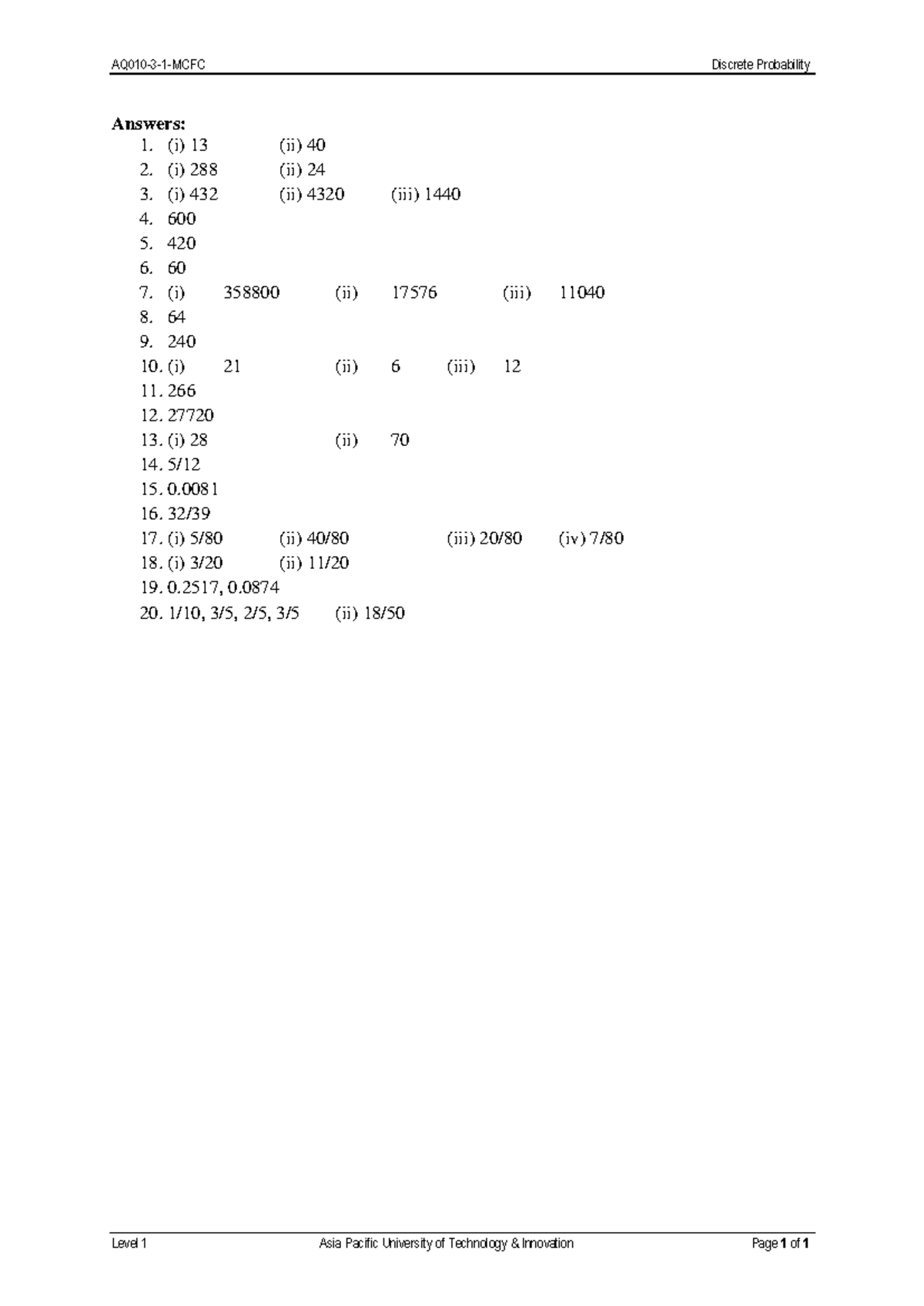 Chapter 4- Answers - maths - AQ010- 3 - 1 - MCFC Discrete Probability ...