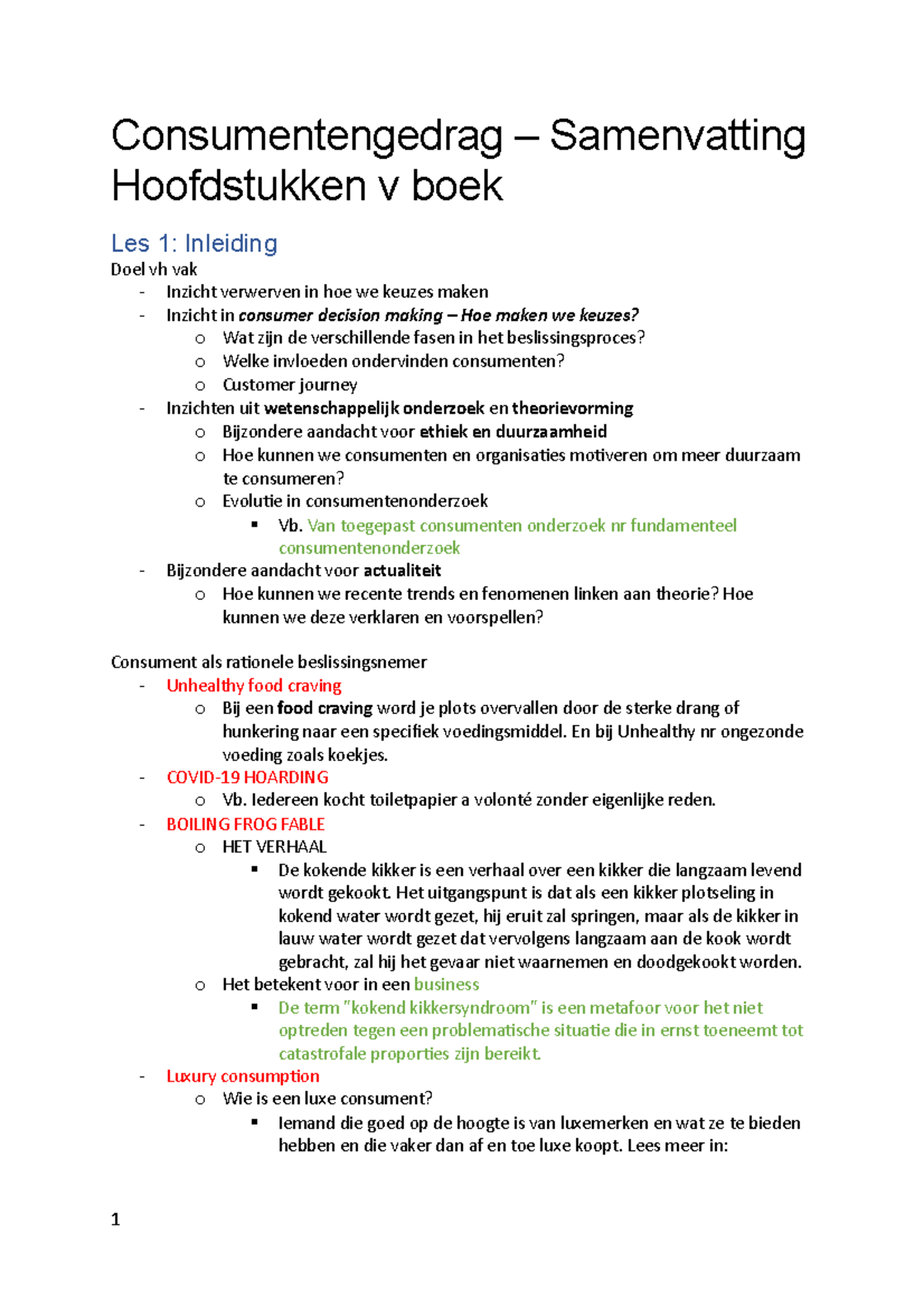 Consumentengedrag Samenvatting - Consumentengedrag – Samenvatting ...