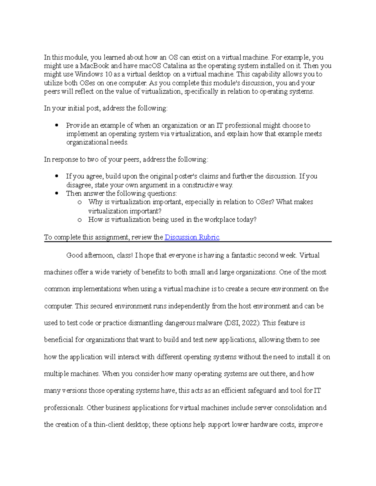 IT202 Module Two Discussion Post - In this module, you learned about ...
