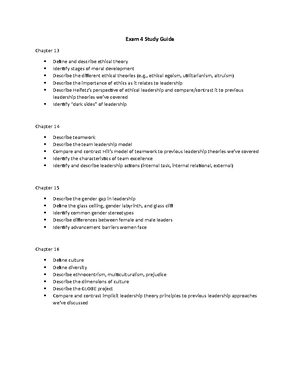 Exam 1 Study Guide - Exam 1 Study Guide Chapter 1: Understand and be ...