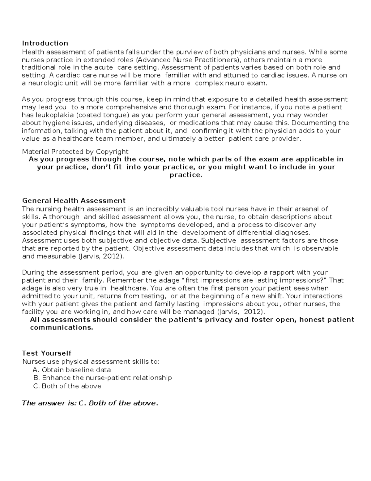 Health-assessment-overview - Introduction Health assessment of patients ...